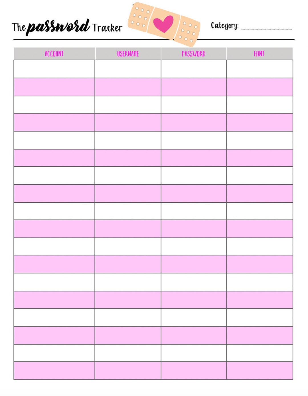 Nursing Planner/password Tracker/happy Planner Printable/nursing ...