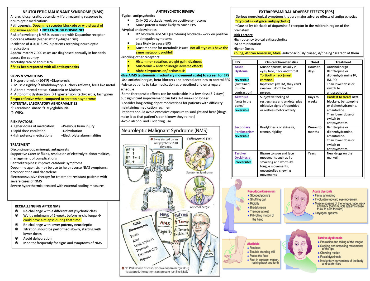 NMS & Eps/mental Health Study Guides/ Drugs/ Nursing School/ | Etsy