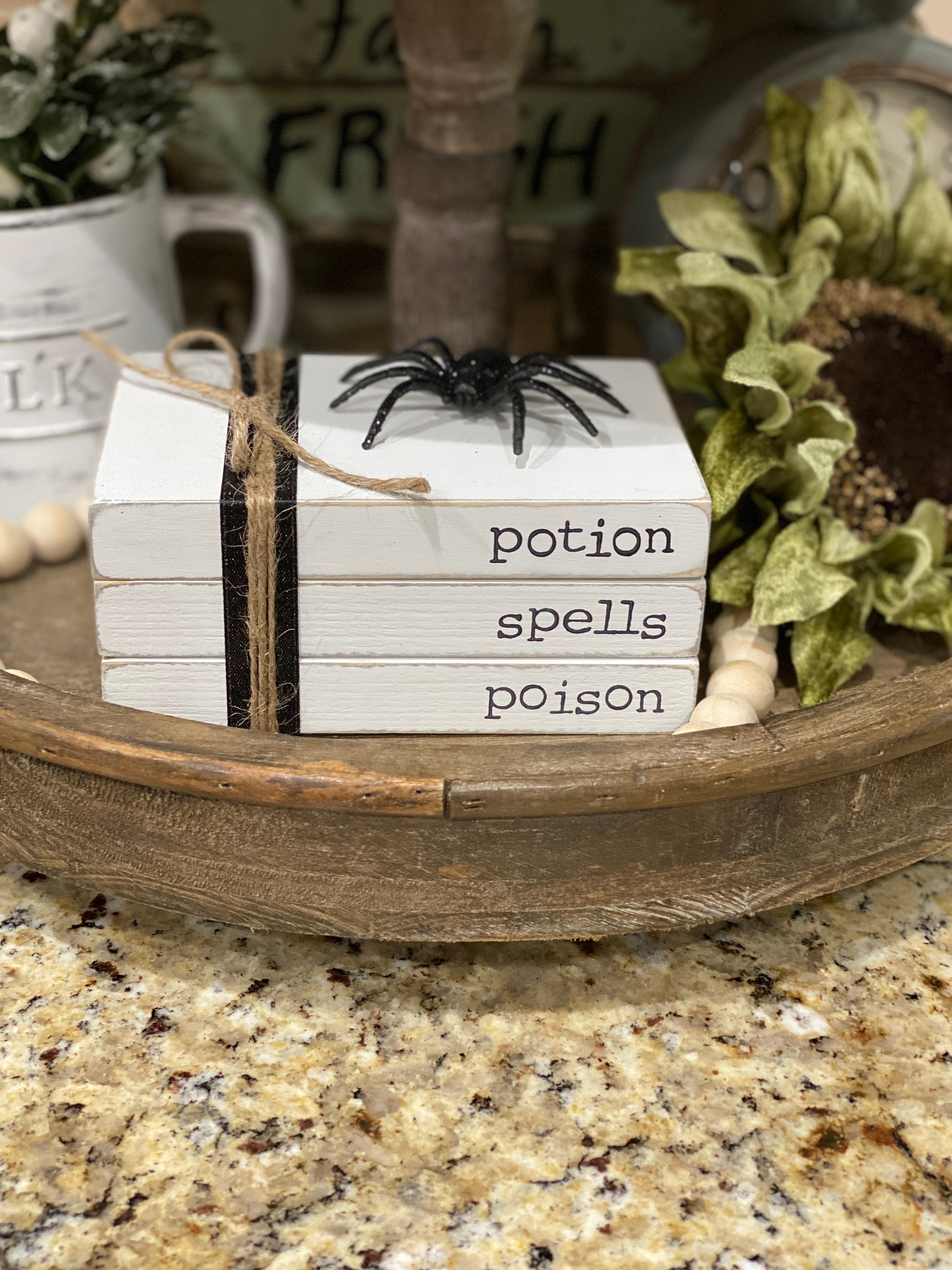 Halloween Book Stacks-Mini Book Bundle-Set of 3-Wood | Etsy