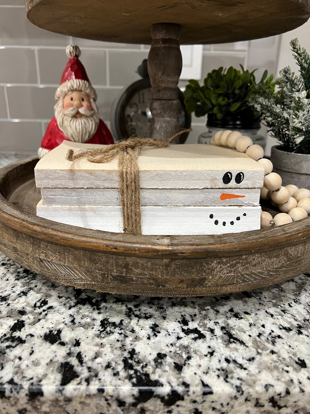 SALE Farmhouse Decor-snowman-book Stacks-mini Book set of - Etsy