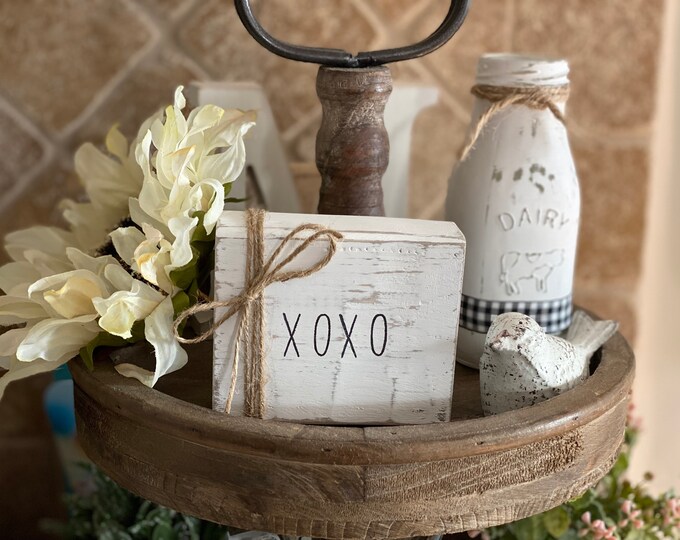 Sweet XOXO Block for Tier Tray, Coffee Bar, Shelf Sitter, Farmhouse ...