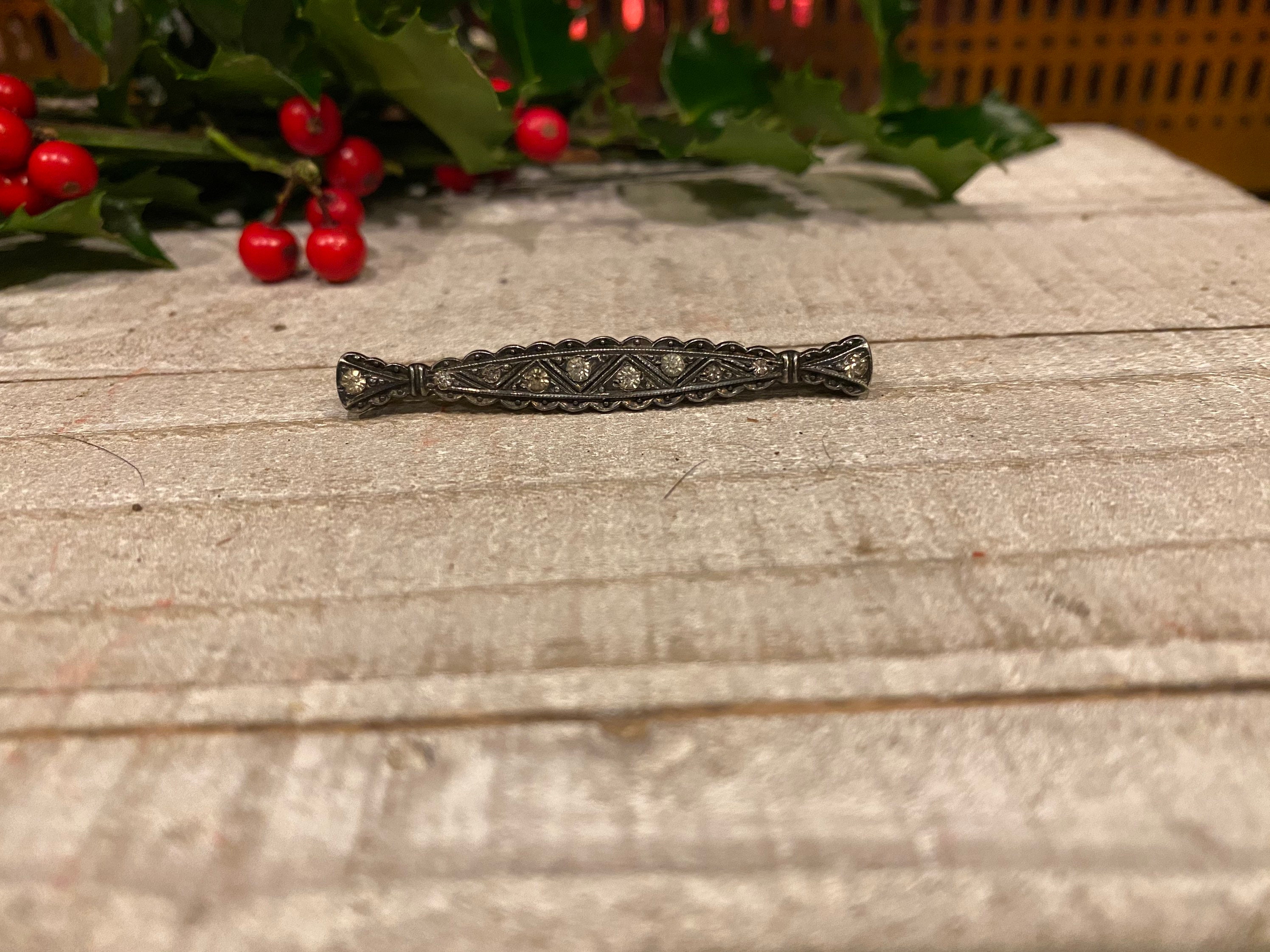 Antique Sterling Silver Art Deco Bar Pin - Etsy