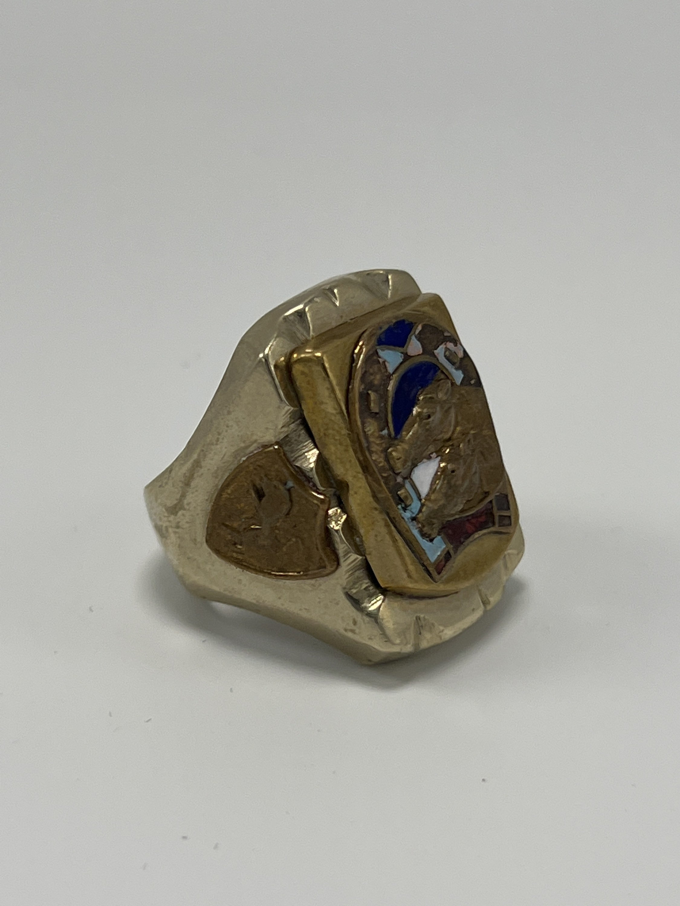 1940s Mexican Lucky Horseshoe Double Stallion Biker Ring Size 8.5 - Etsy