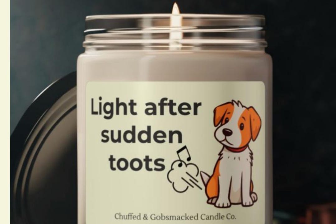 Light After Sudden Toots Funny Gift Scented Candle | 9oz Soy Jar With ...