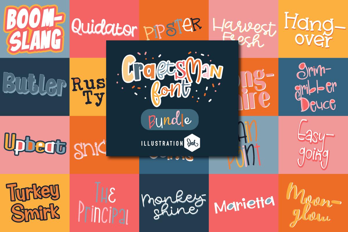 Craftsman Font Bundle, Cricut Fonts, Silhouette Fonts - Etsy