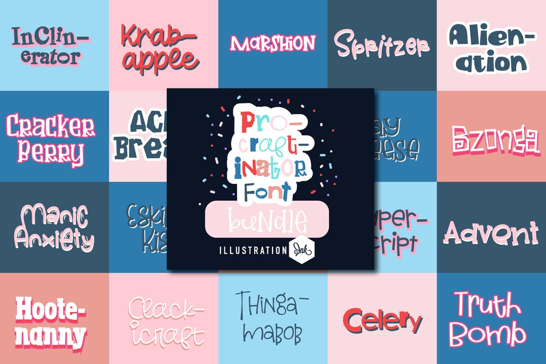 Pro-craft-inator Font Bundle, Cricut Fonts, Silhouette Fonts ...