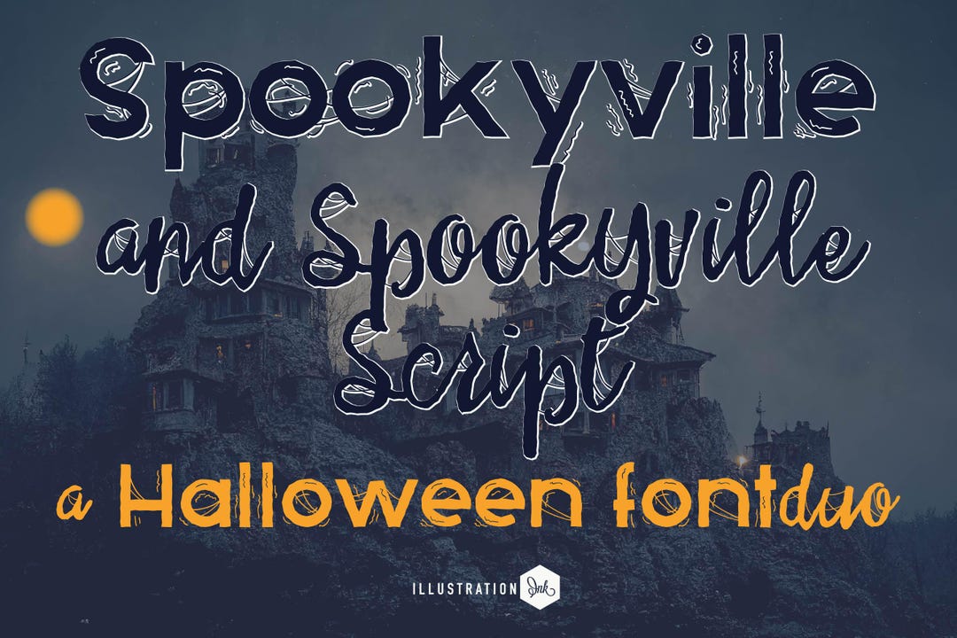 Spookyville Font Duo, Cricut Fonts, Silhouette Fonts - Etsy