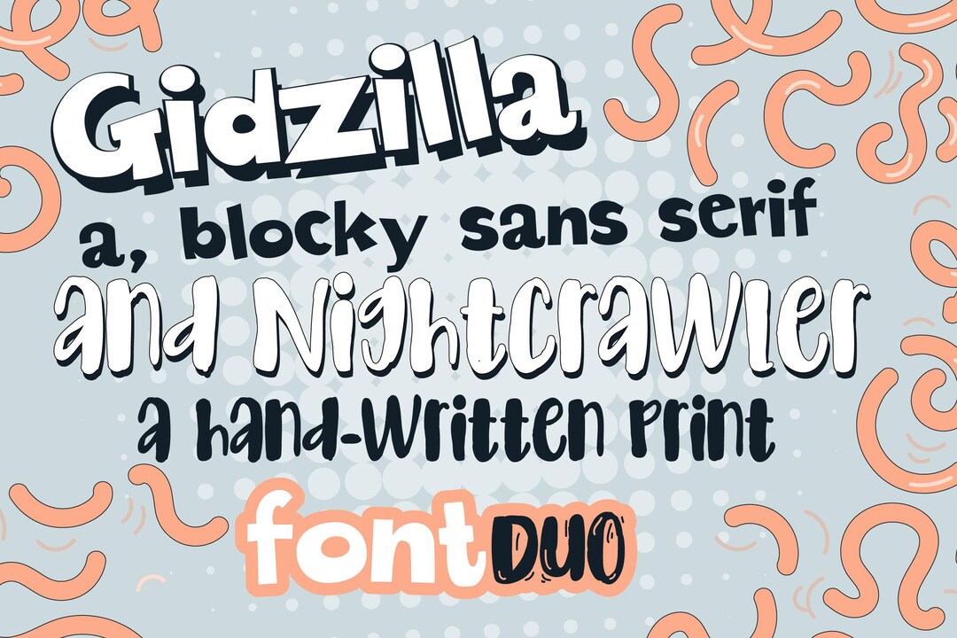 Gidzilla and Nightcrawler Font Duo, Cricut Fonts, Silhouette Fonts - Etsy