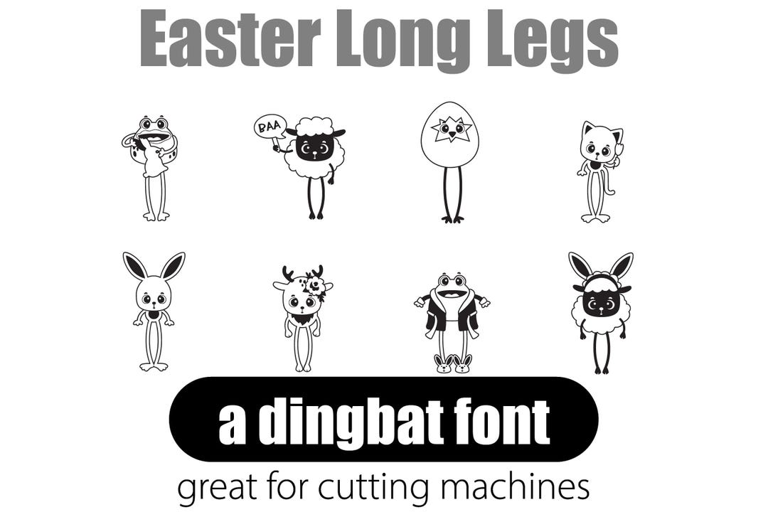 DB Easter Long Legs Dingbat, Cricut Fonts, Silhouette Fonts, Holiday ...