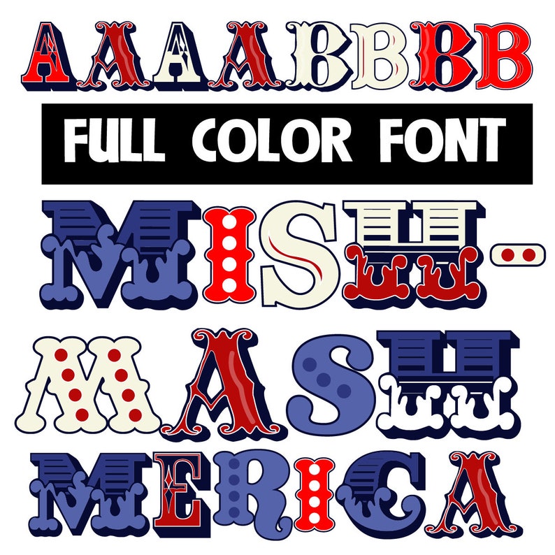 Boom Boom Alphabet and Color Font Bundle Cricut Fonts - Etsy