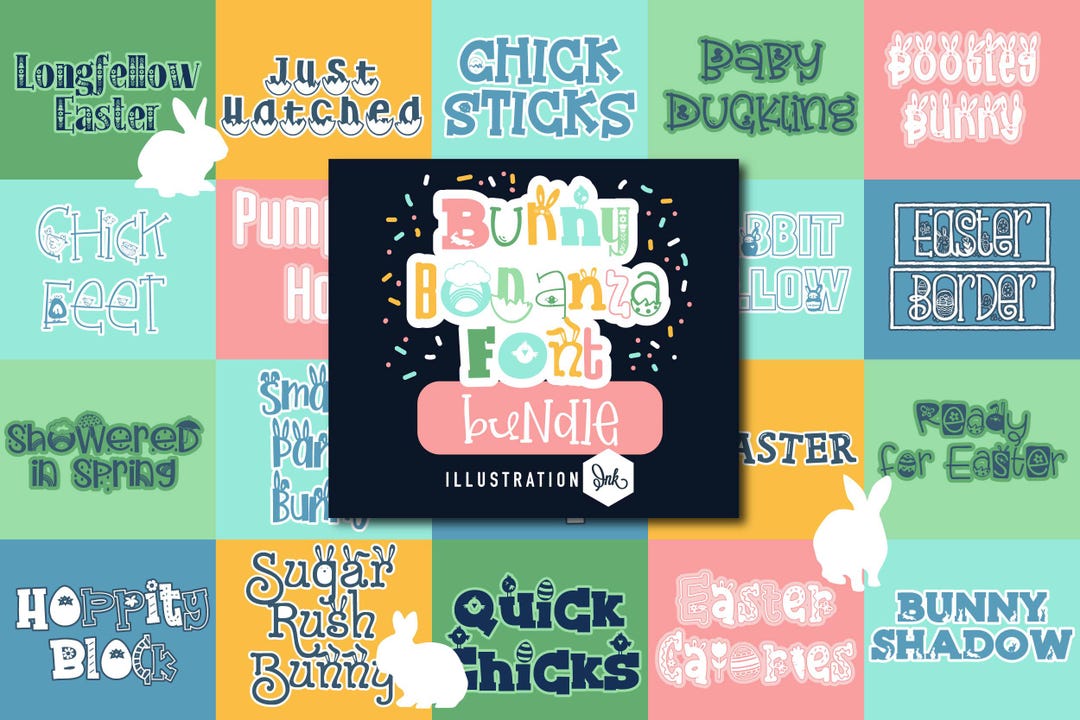 Bunny Bonanza - Font Bundle, Cricut Fonts, Silhouette Fonts - Etsy