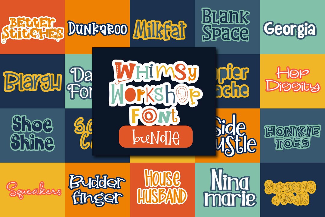 Whimsy Workshop Font Bundle, Cricut Fonts, Silhouette Fonts ...