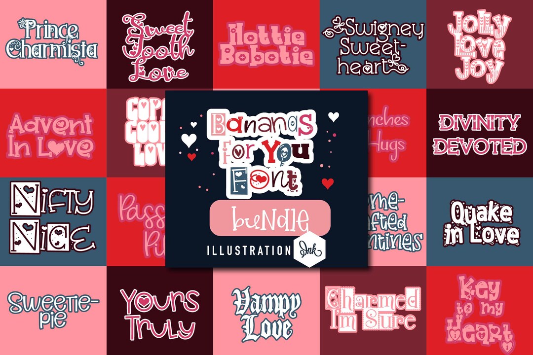 Bananas for You Font Bundle, Cricut Fonts, Silhouette Fonts ...