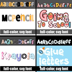 Teacher Teacher Color Font Bundle, Cricut Fonts, Silhouette Fonts - Etsy