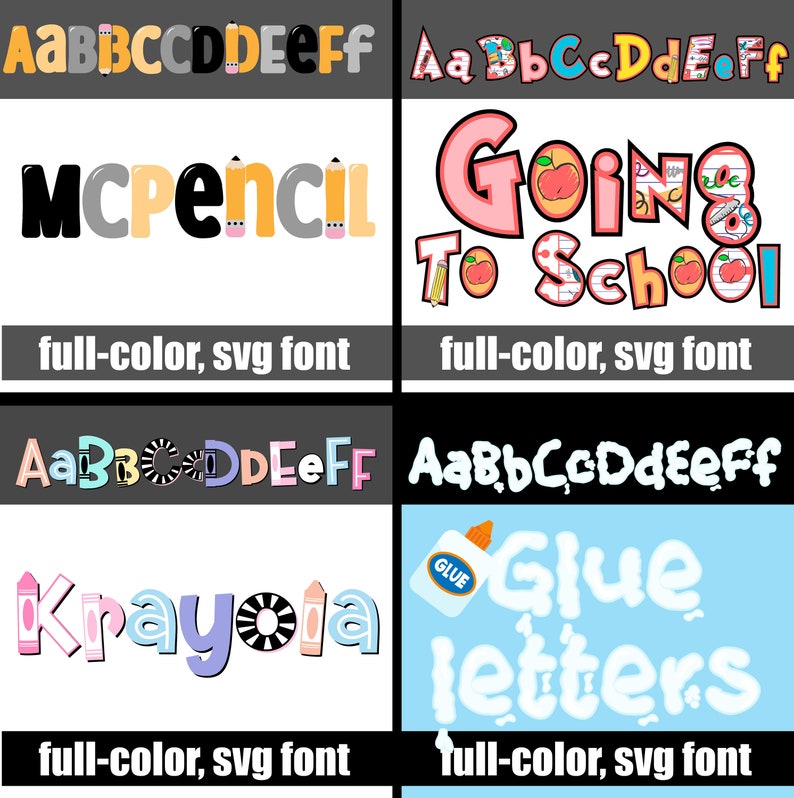 Teacher Teacher Color Font Bundle, Cricut Fonts, Silhouette Fonts - Etsy