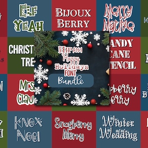 Hip and Happy Holidays Font Bundle, Cricut Fonts, Silhouette Fonts ...
