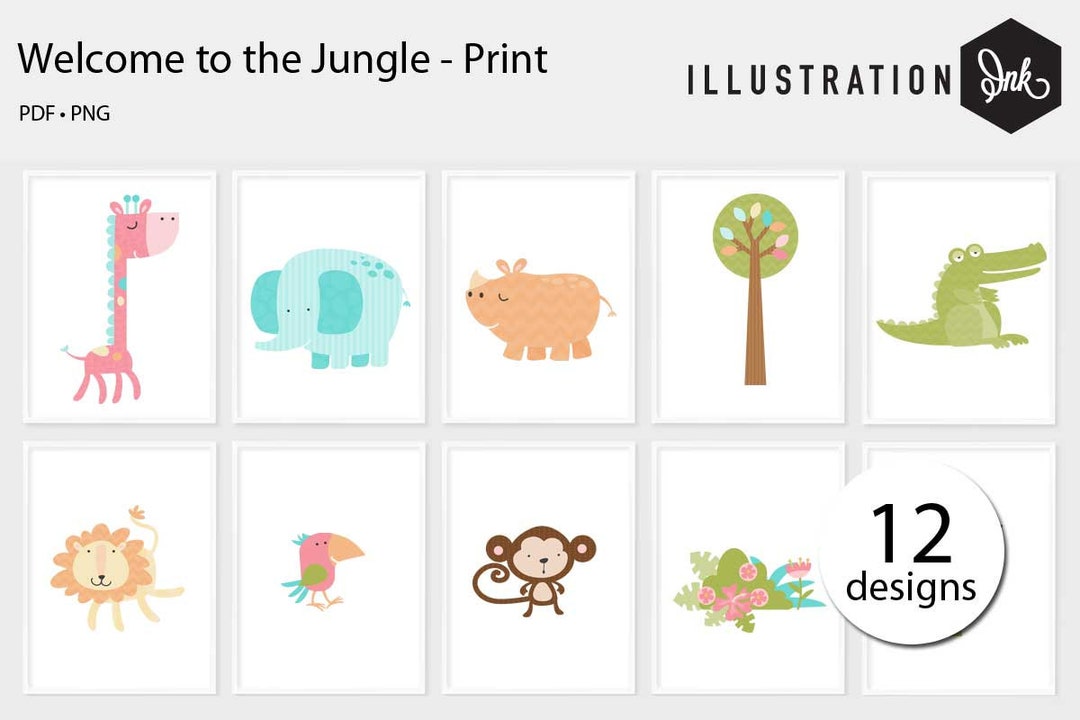 Welcome to the Jungle Printable Art, Children Prints, Kids Decor ...