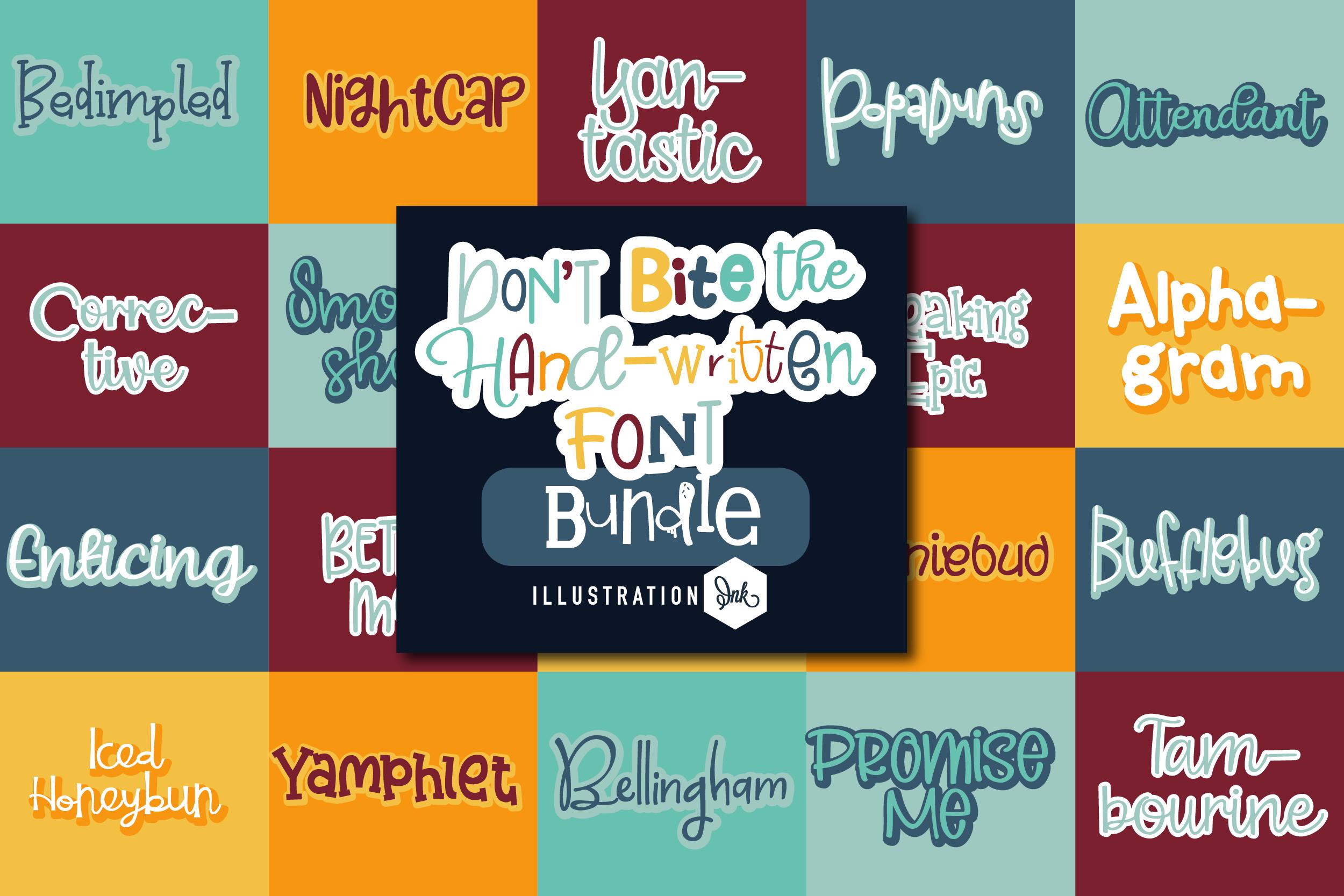 Don't Bite the Hand Font Bundle, Cricut Fonts, Silhouette Fonts, Handwritten Fonts, Script Fonts ...