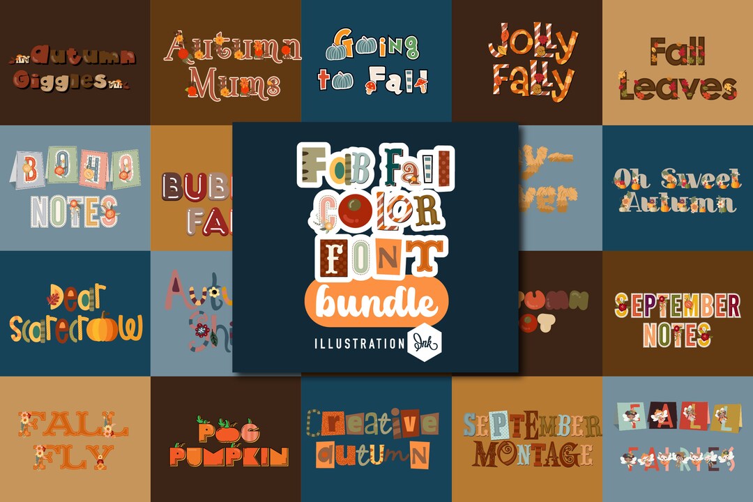 Fab Fall Font Bundle, Cricut Fonts, Silhouette Fonts - Etsy