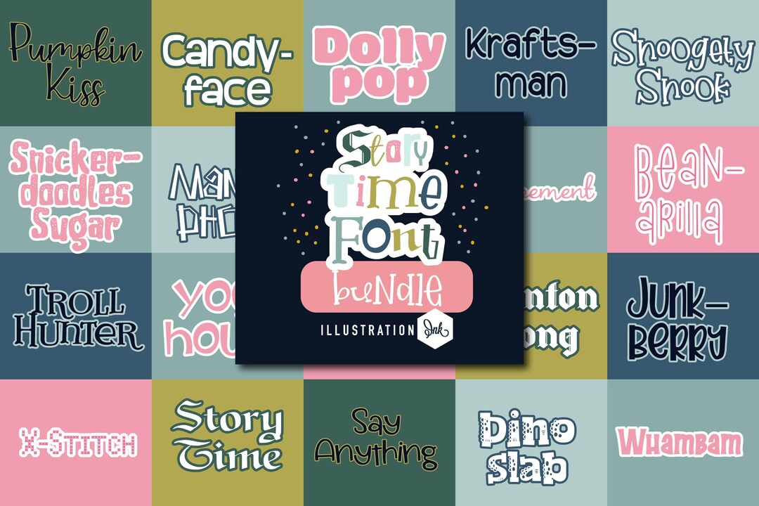 Story Time Font Bundle, Cricut Fonts, Silhouette Fonts, Handwritten ...