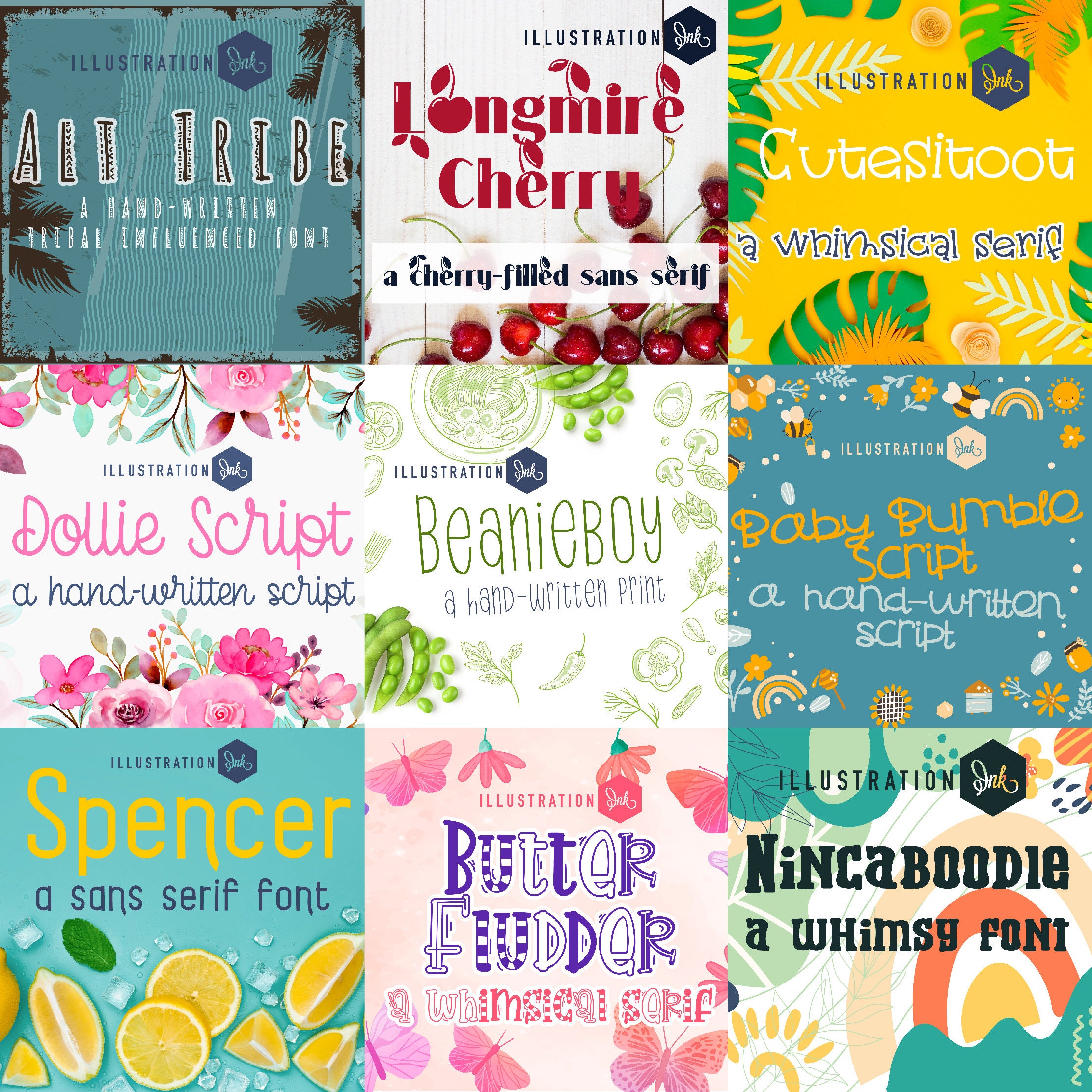 Summer Days Font Bundle, Cricut Fonts, Silhouette Fonts, Holiday Fonts ...