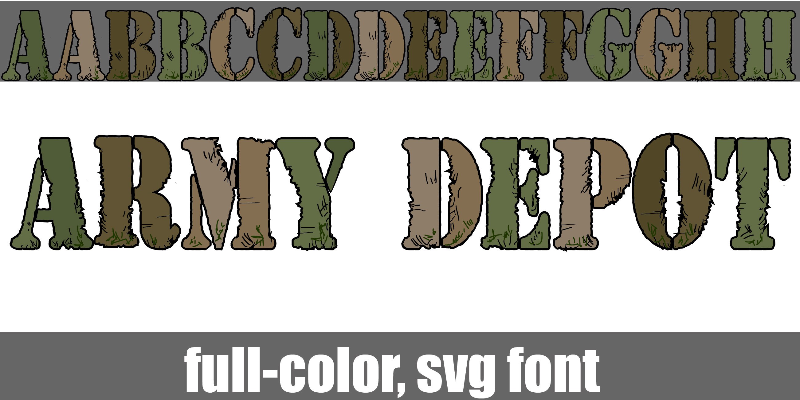 Best Battalion Color Font Bundle, Cricut Fonts, Silhouette Fonts ...