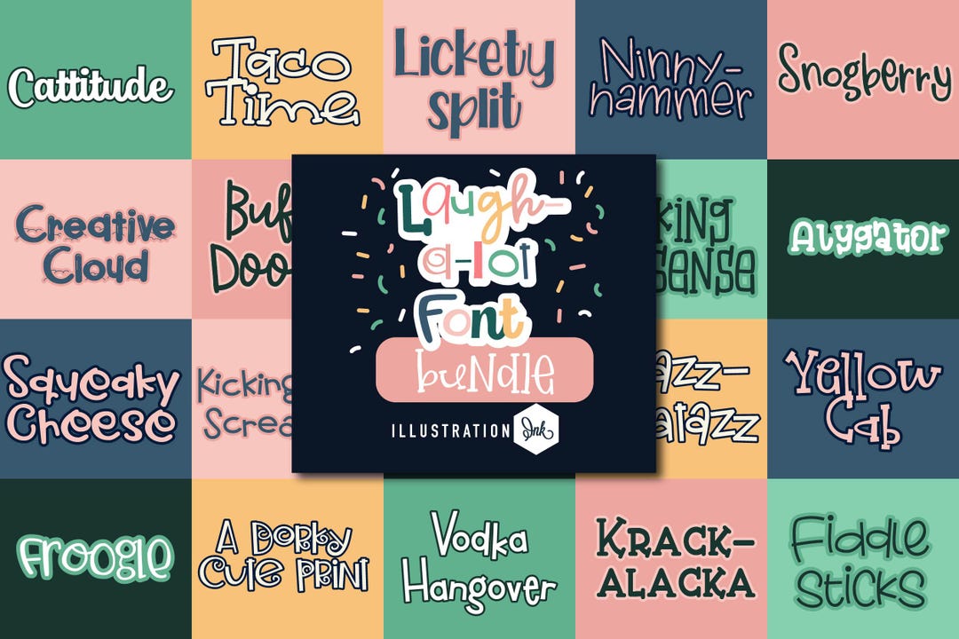 Laugh a Lot Font Bundle, Cricut Fonts, Silhouette Fonts, Handwritten ...