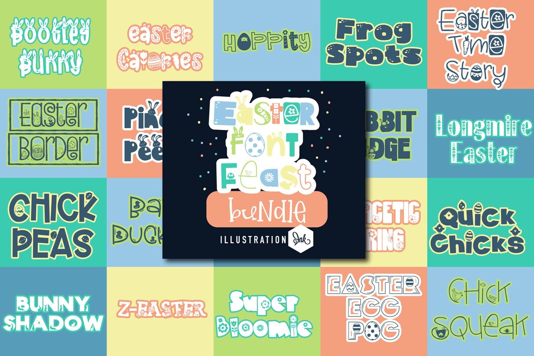Easter Font Feast Font Bundle, Cricut Fonts, Silhouette Fonts - Etsy