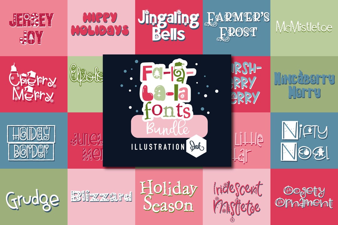 Fa-la-la-la Font Bundle, Cricut Fonts, Silhouette Fonts, Handwritten ...