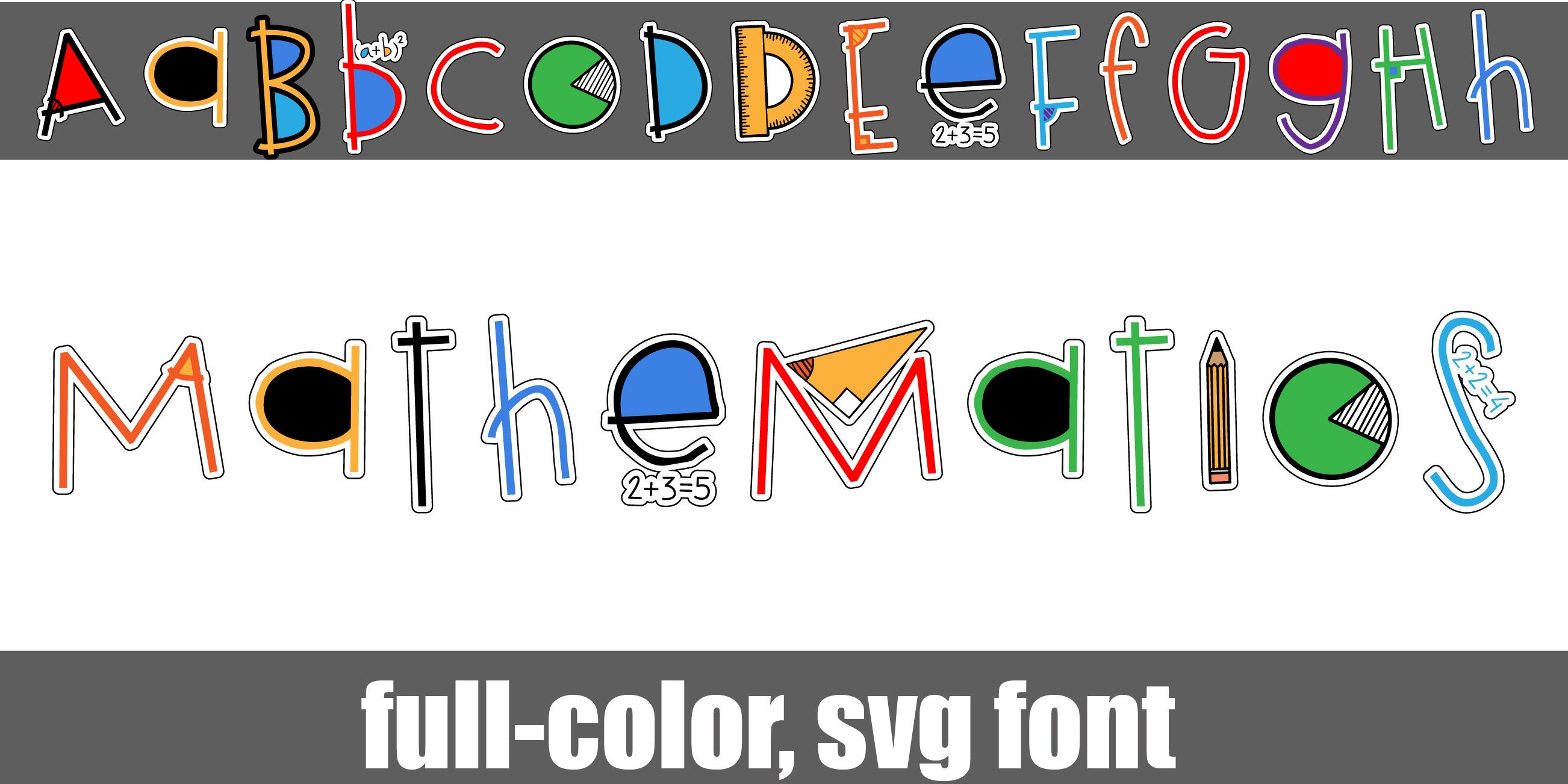 Teacher Teacher Color Font Bundle Cricut Fonts Silhouette - Etsy