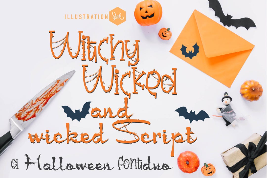 Witchy Wicked Font Duo, Cricut Fonts, Silhouette Fonts - Etsy
