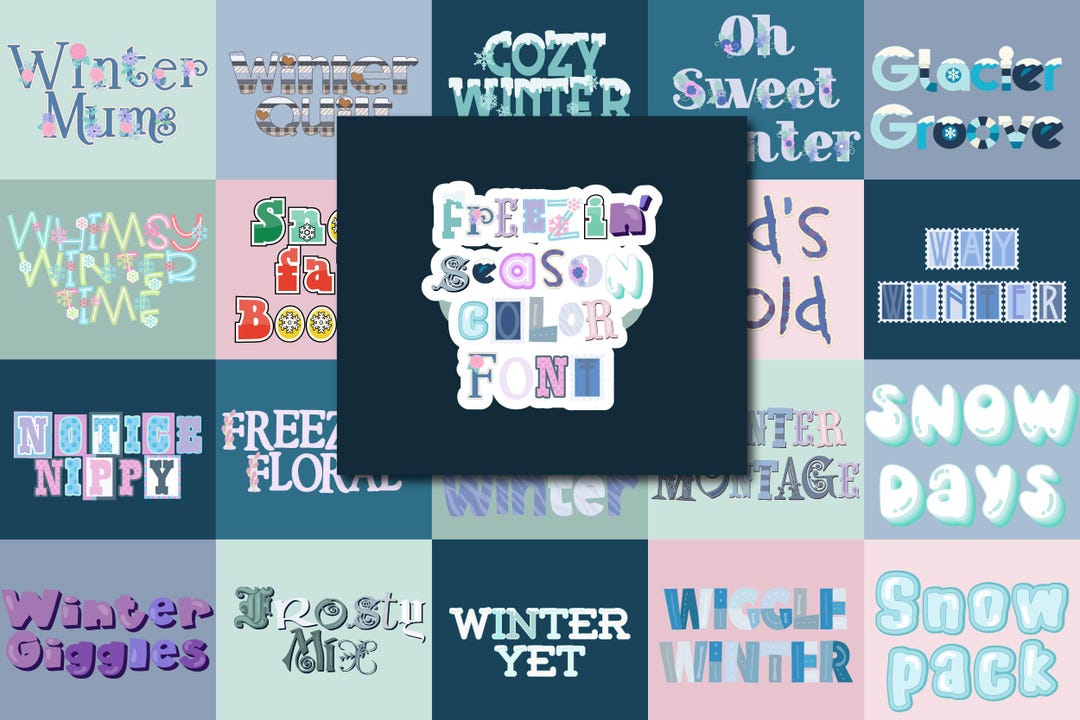 Freezin Season Font Bundle, Cricut Fonts, Silhouette Fonts, Handwritten ...