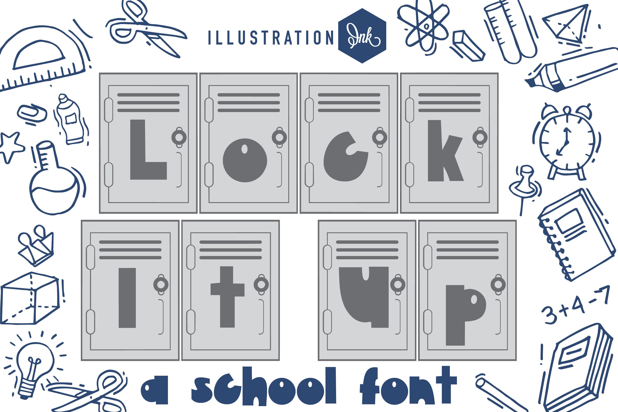 School Time Font Bundle, Cricut Fonts, Silhouette Fonts, Teacher Fonts ...