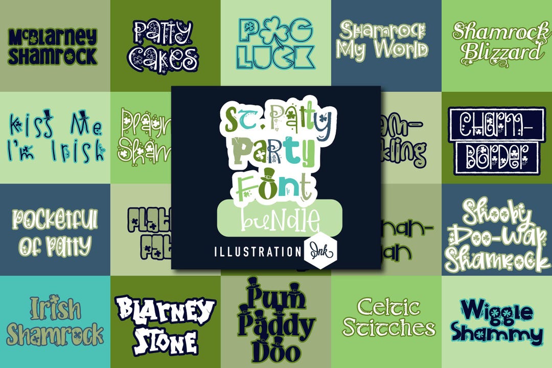 St. Patty Party Font Bundle, Cricut Fonts, Silhouette Fonts - Etsy