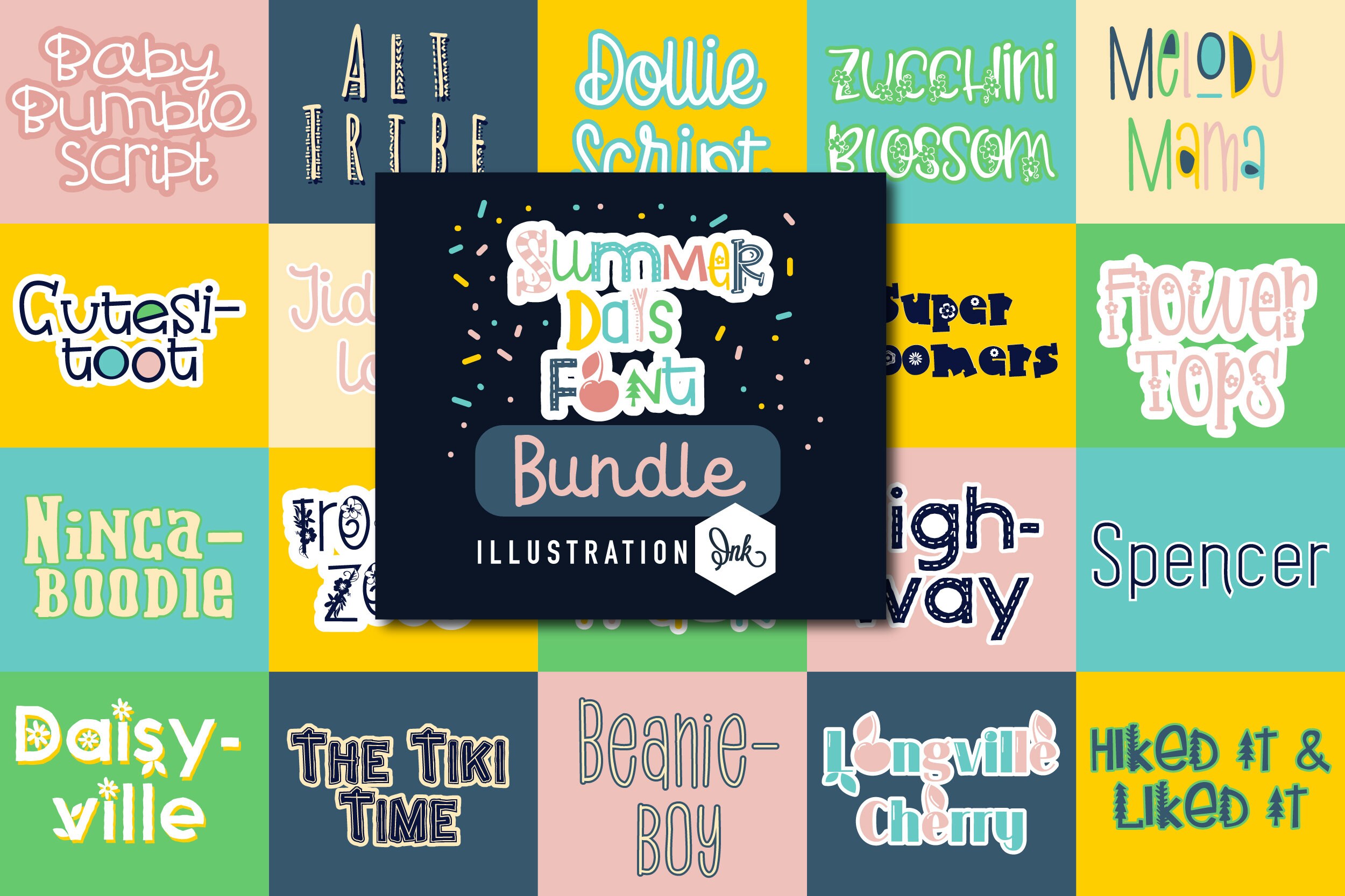 Summer Days Font Bundle, Cricut Fonts, Silhouette Fonts, Holiday Fonts ...