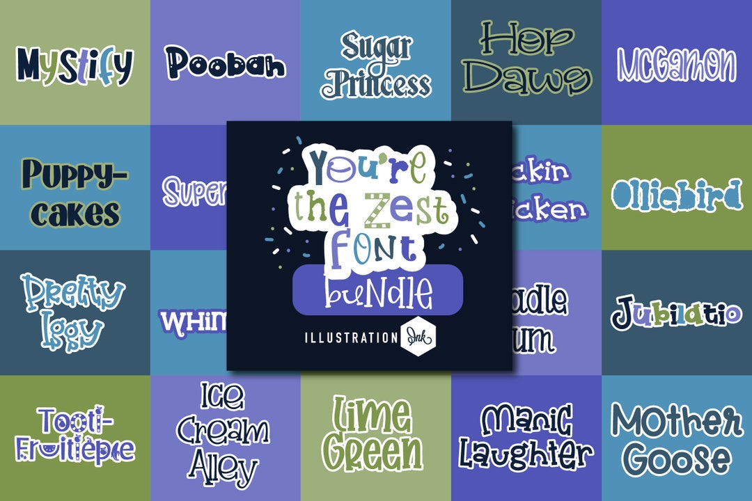 You're the Zest Font Bundle, Cricut Fonts, Silhouette Fonts, Teacher ...