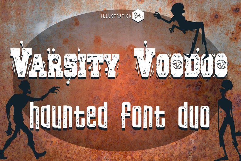 ZP Varisity Voodoo Font Duo, Cricut Fonts, Silhouette Fonts - Etsy