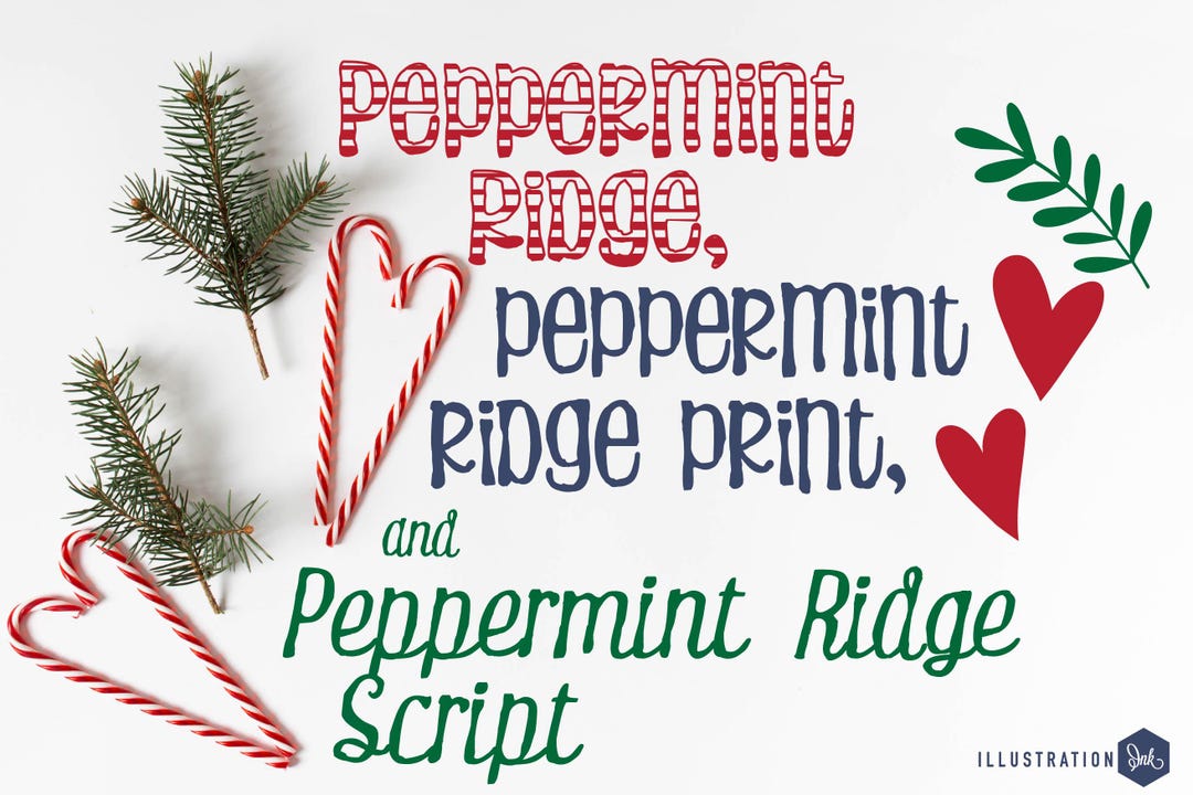 Peppermint Ridge Font Trio, Cricut Fonts, Silhouette Fonts - Etsy