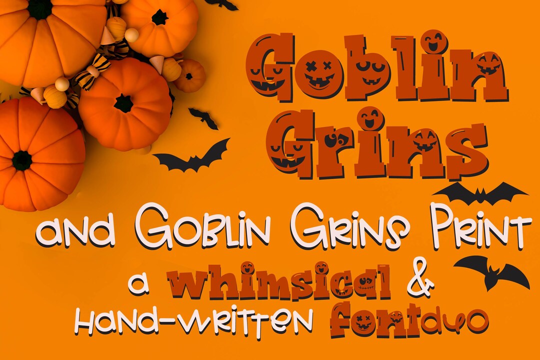 Goblin Grins Font Duo, Cricut Fonts, Silhouette Fonts - Etsy