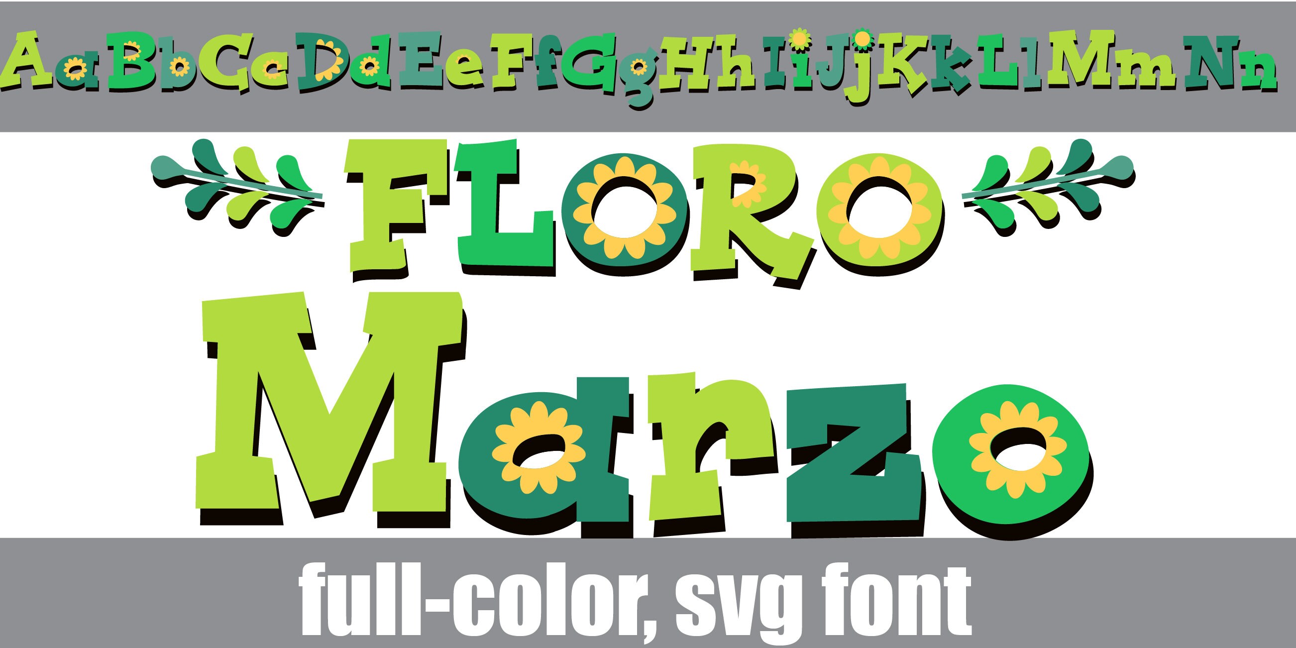 Jolly Green Color Font Bundle, Cricut Fonts, Silhouette Fonts - Etsy