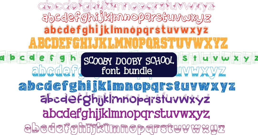 Schooby Dooby School Font Bundle, Cricut Fonts, Silhouette Fonts ...