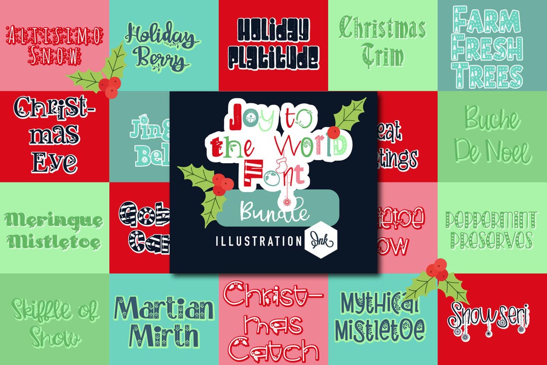 Joy to the World Font Bundle, Cricut Fonts, Silhouette Fonts ...