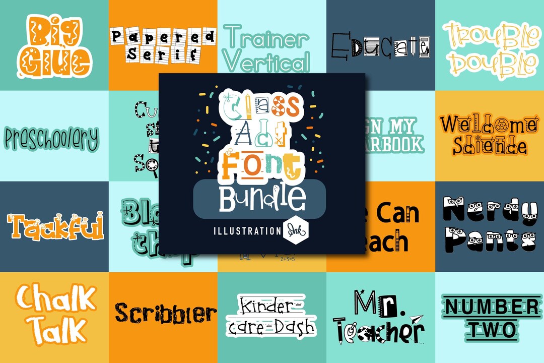 Class Act Font Bundle, Cricut Fonts, Silhouette Fonts - Etsy