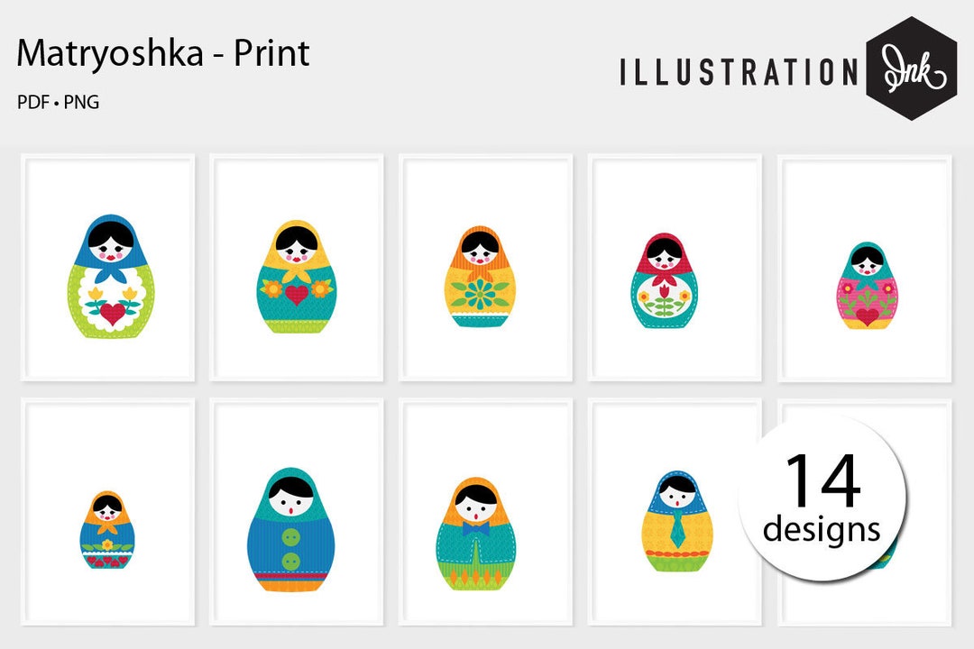 Matryoshka Printable Art, Children Prints, Kids Decor, School Poster ...