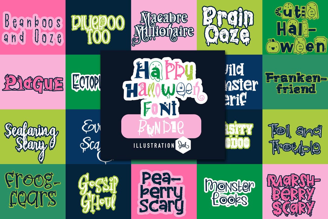 Happy Halloween Font Bundle, Cricut Fonts, Silhouette Fonts - Etsy