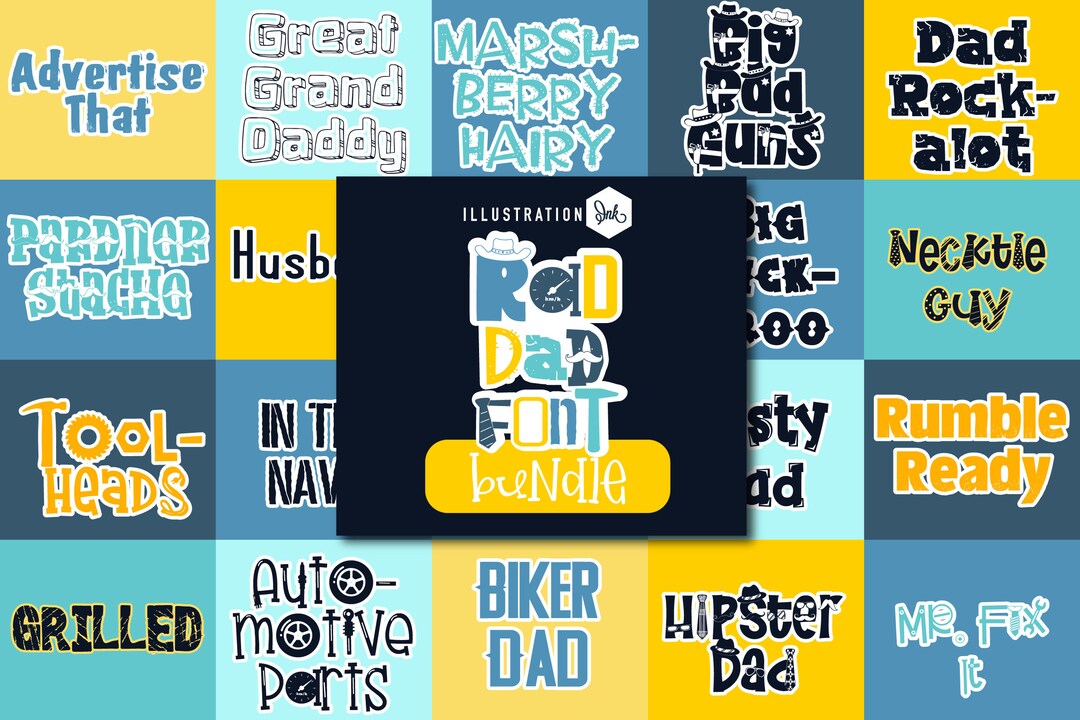 Rad Dad Font Bundle, Cricut Fonts, Silhouette Fonts, Holiday Fonts ...