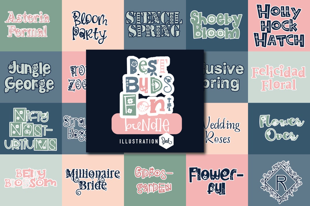 Best Buds Font Bundle, Cricut Fonts, Silhouette Fonts - Etsy