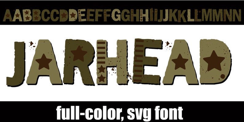 Best Battalion Color Font Bundle, Cricut Fonts, Silhouette Fonts ...