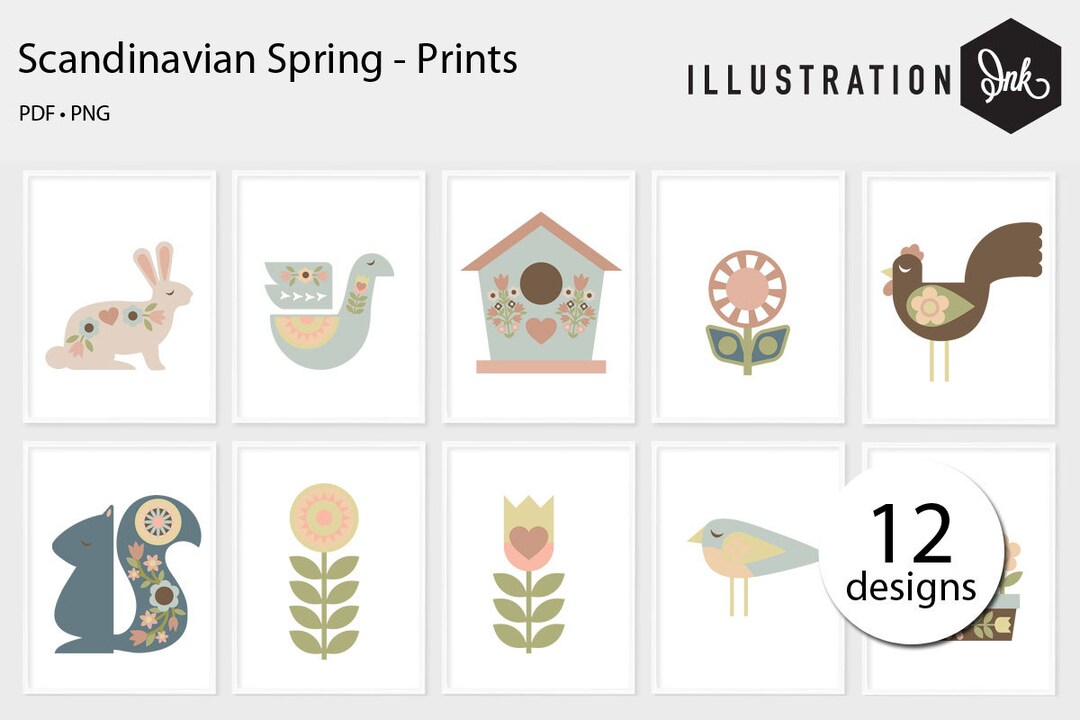 Scandinavian Spring Printable Art, Children Prints, Kids Decor, School ...