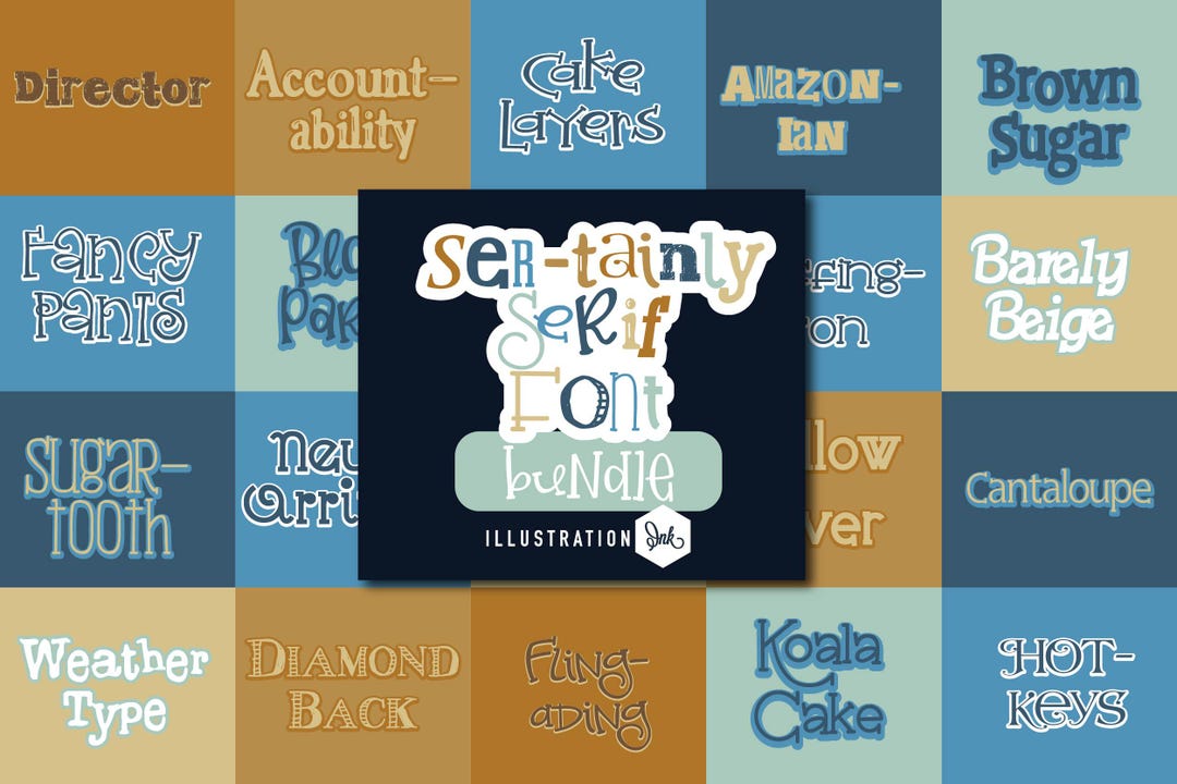 Ser-tainly Serif Font Bundle, Cricut Fonts, Silhouette Fonts - Etsy